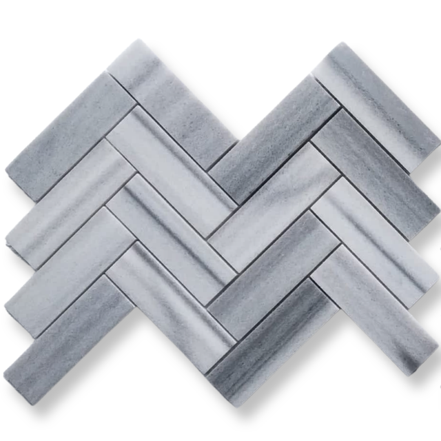 x16 Vista White marble Herringbone Mosaic tiles END OF LINE – Lite Stone