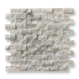 White Marble 2.5 x 5cm Split Face Cladding 30.5 x 30.5cm Sheet – Lite Stone