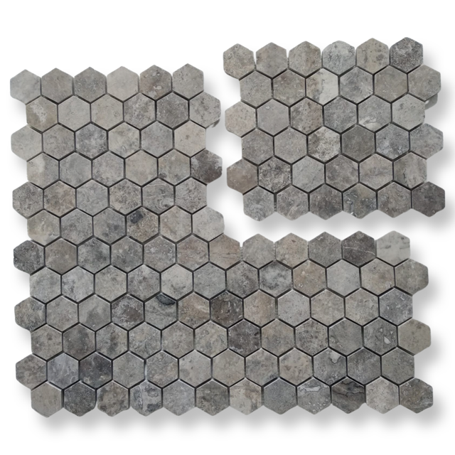 Silver Travertine Hexagon Mosaic – Lite Stone