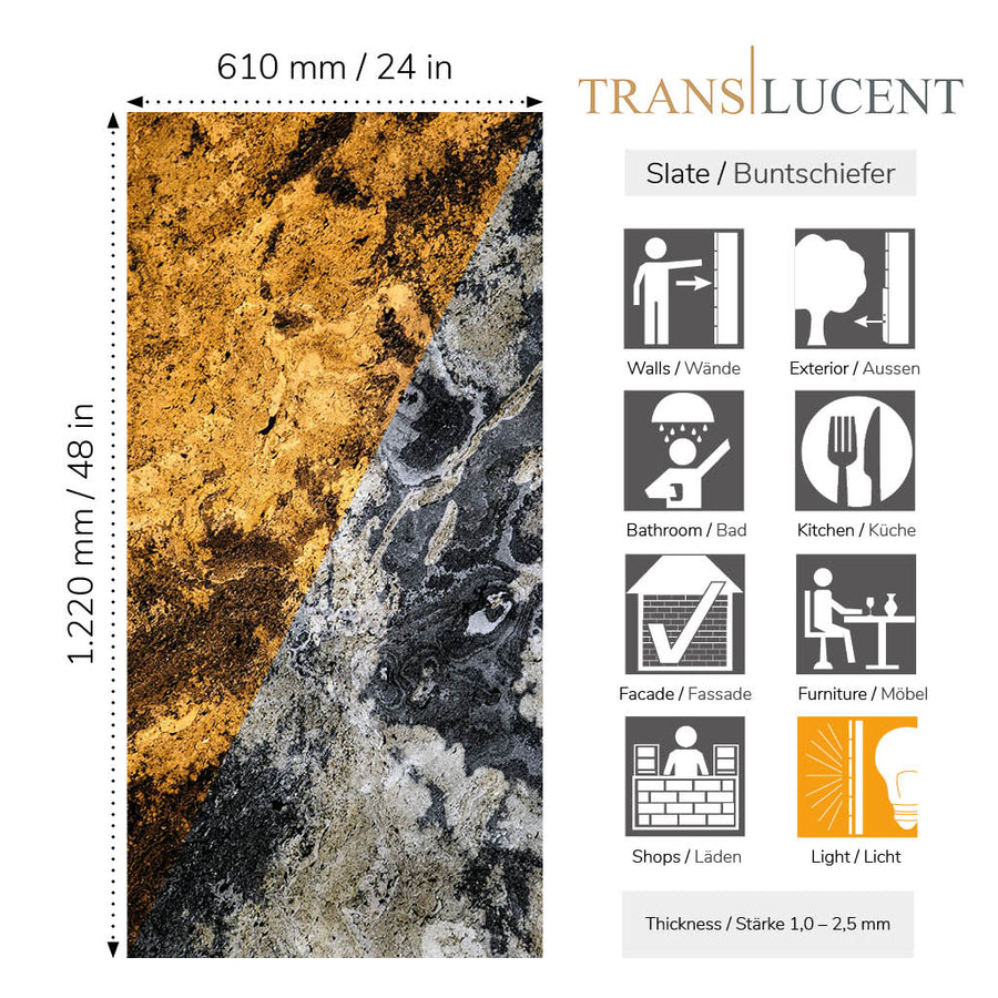 Translucent Slate Veneer - Backlit stone veneer walls and bars – Lite Stone